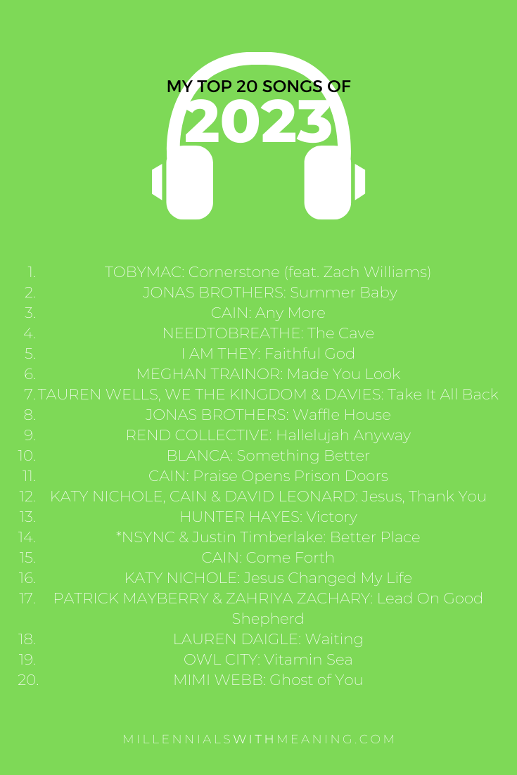My Top 20 Songs of 2023 | Millennials with Meaning – Millennials with ...